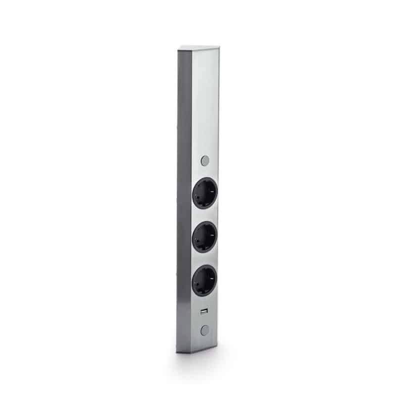 Mira hoek small USB A, roestvrij staal stopcontact - Waterink Keukens